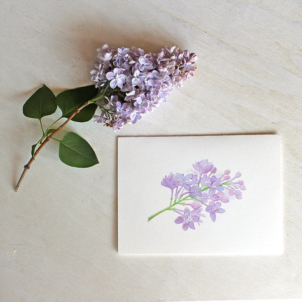 Lilac Sprig Note Cards – Trowel and Paintbrush