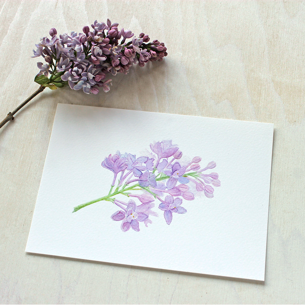 Lilac Sprig Watercolor Print – Trowel and Paintbrush
