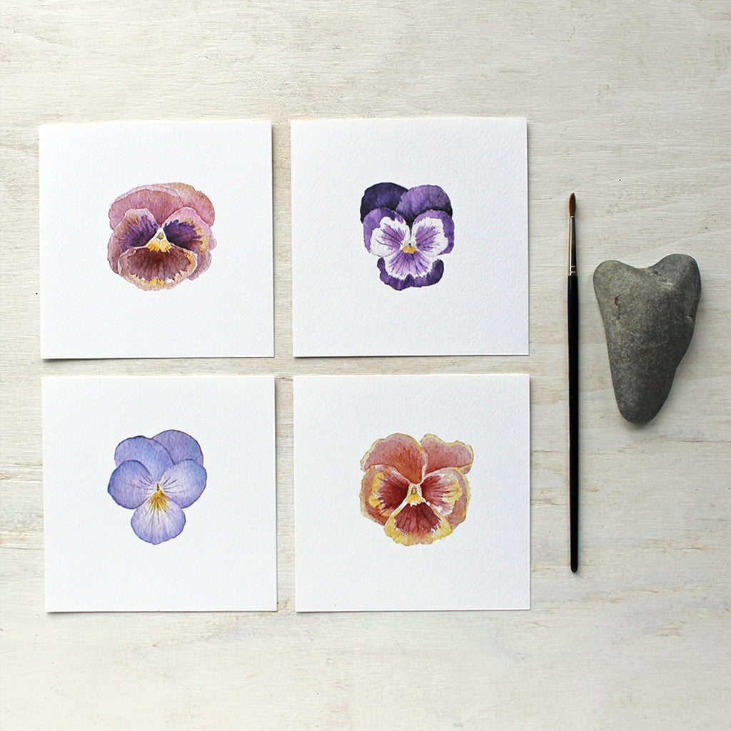 Pansy Watercolor Collection - Set of Four Prints – Trowel and Paintbrush